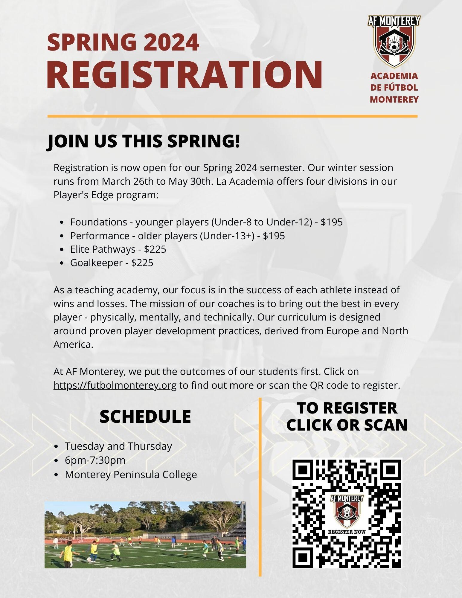 Spring 2024 registration is now open - AF Monterey